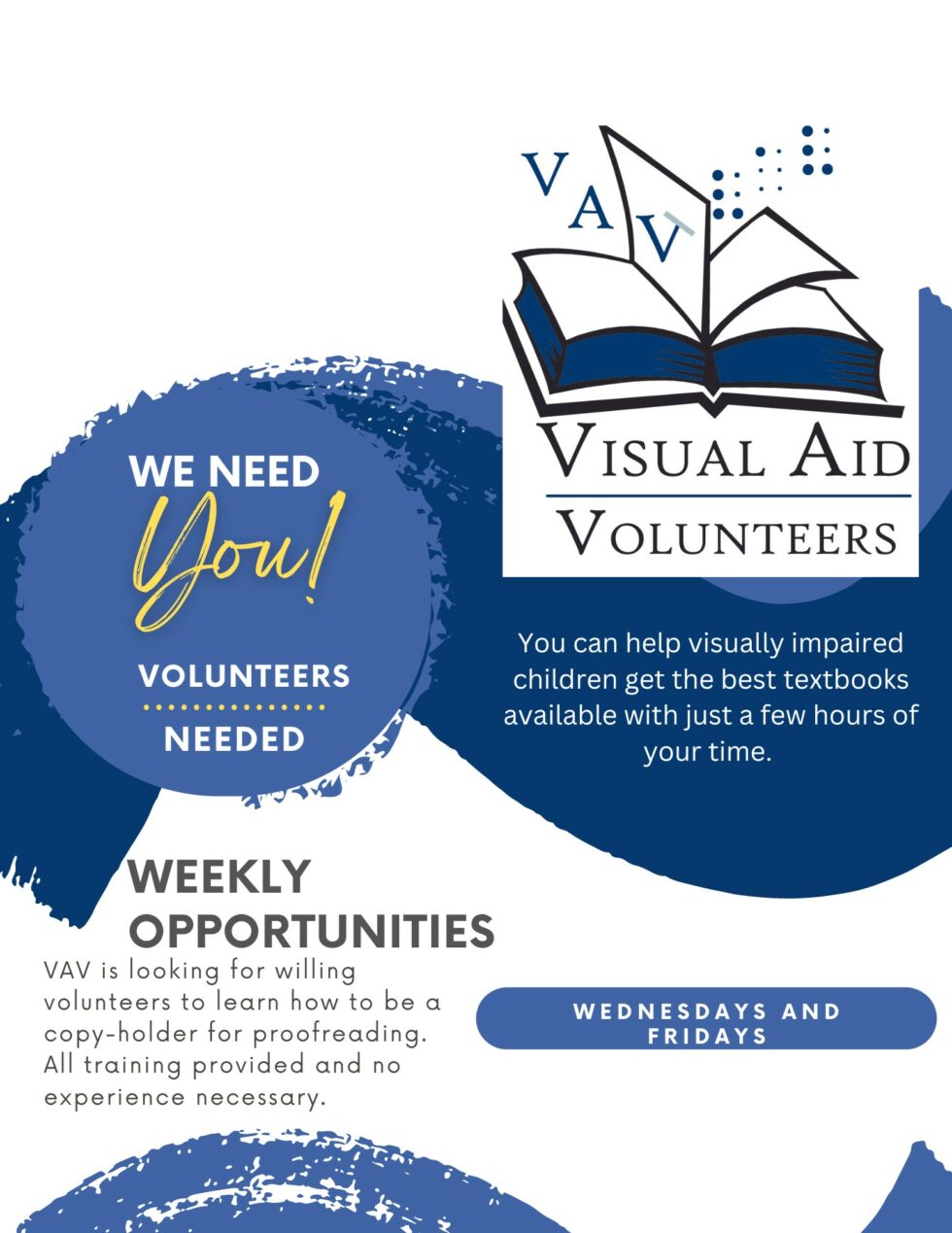 We need YOU! - Visual Aid Volunteers